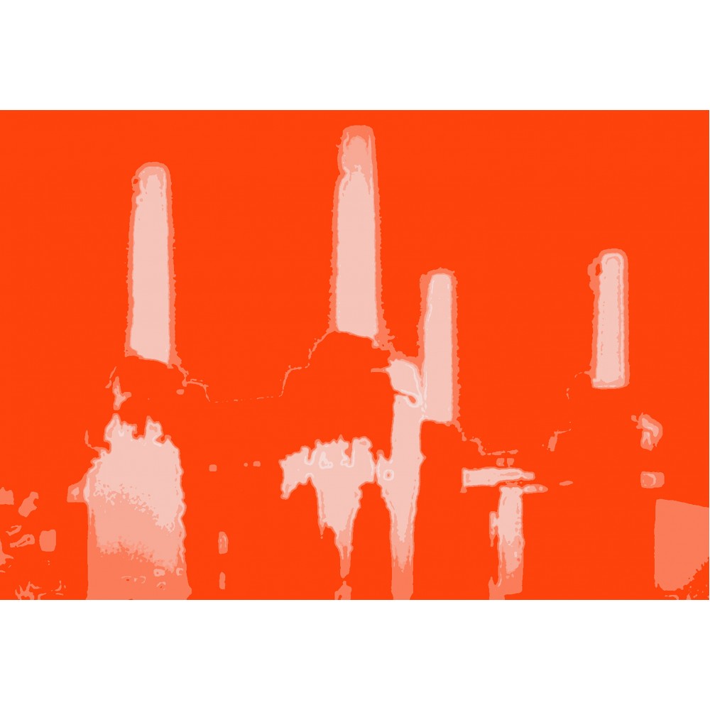 Abstract painting of Battersea Power Station Acrylic on canvas